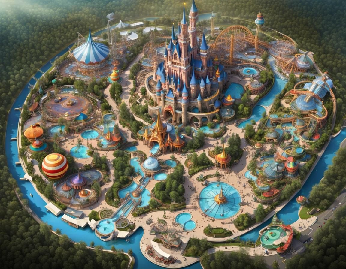 Magical theme park, so large and wonderful that it can be seen from ...