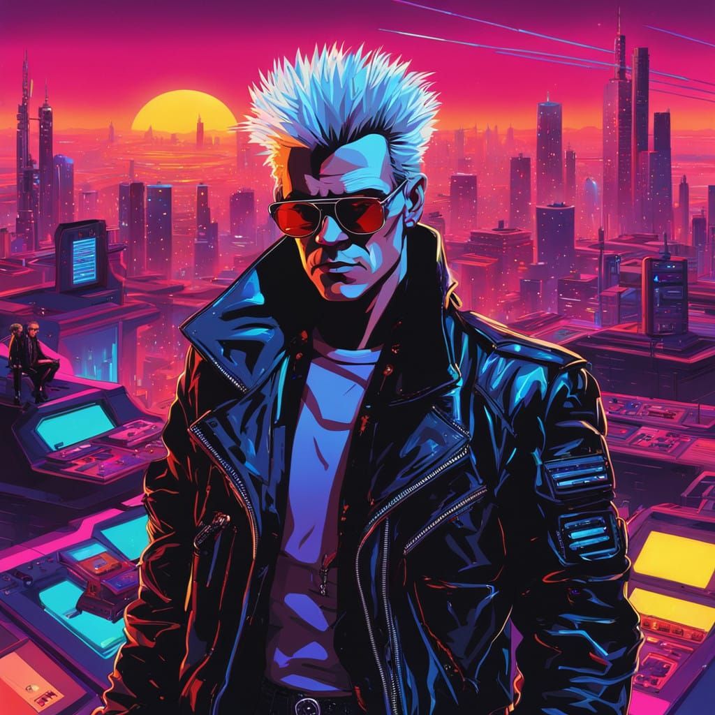 Synthwave Billy Idol - Cyberpunk Synthwave Icon