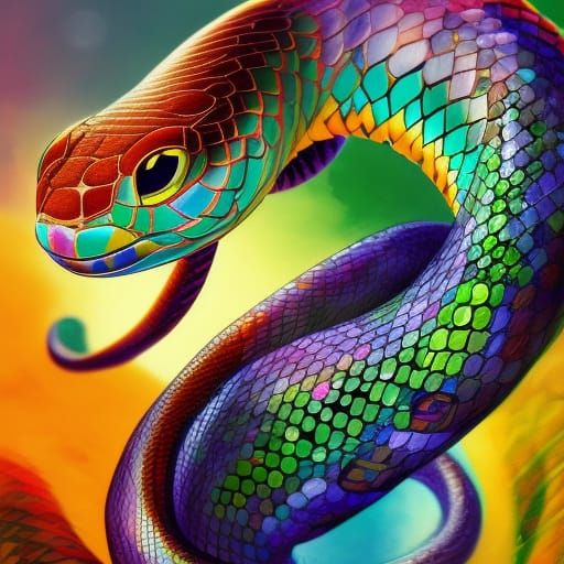 Painted Snake - AI Generated Artwork - NightCafe Creator