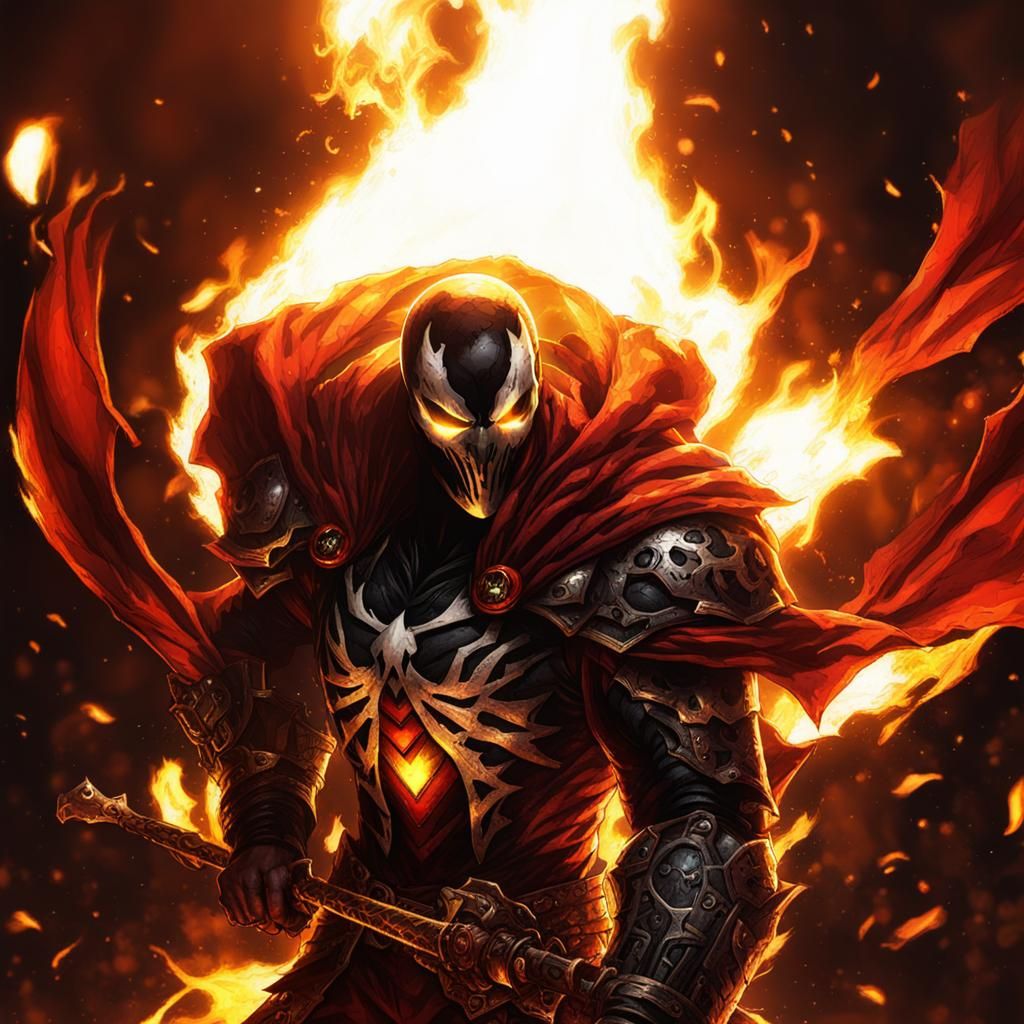 Spawn on fire - AI Generated Artwork - NightCafe Creator