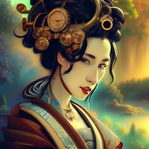 Steampunk Geisha : r/nightcafe
