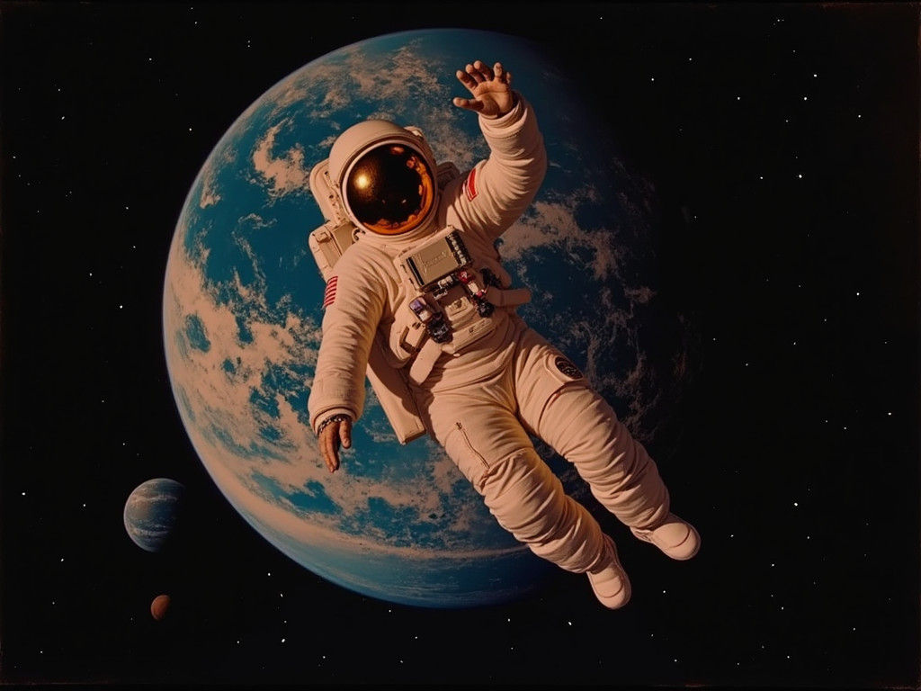 Astronauts in Space, Inspired by Impasto Oil Paint... - AI Art