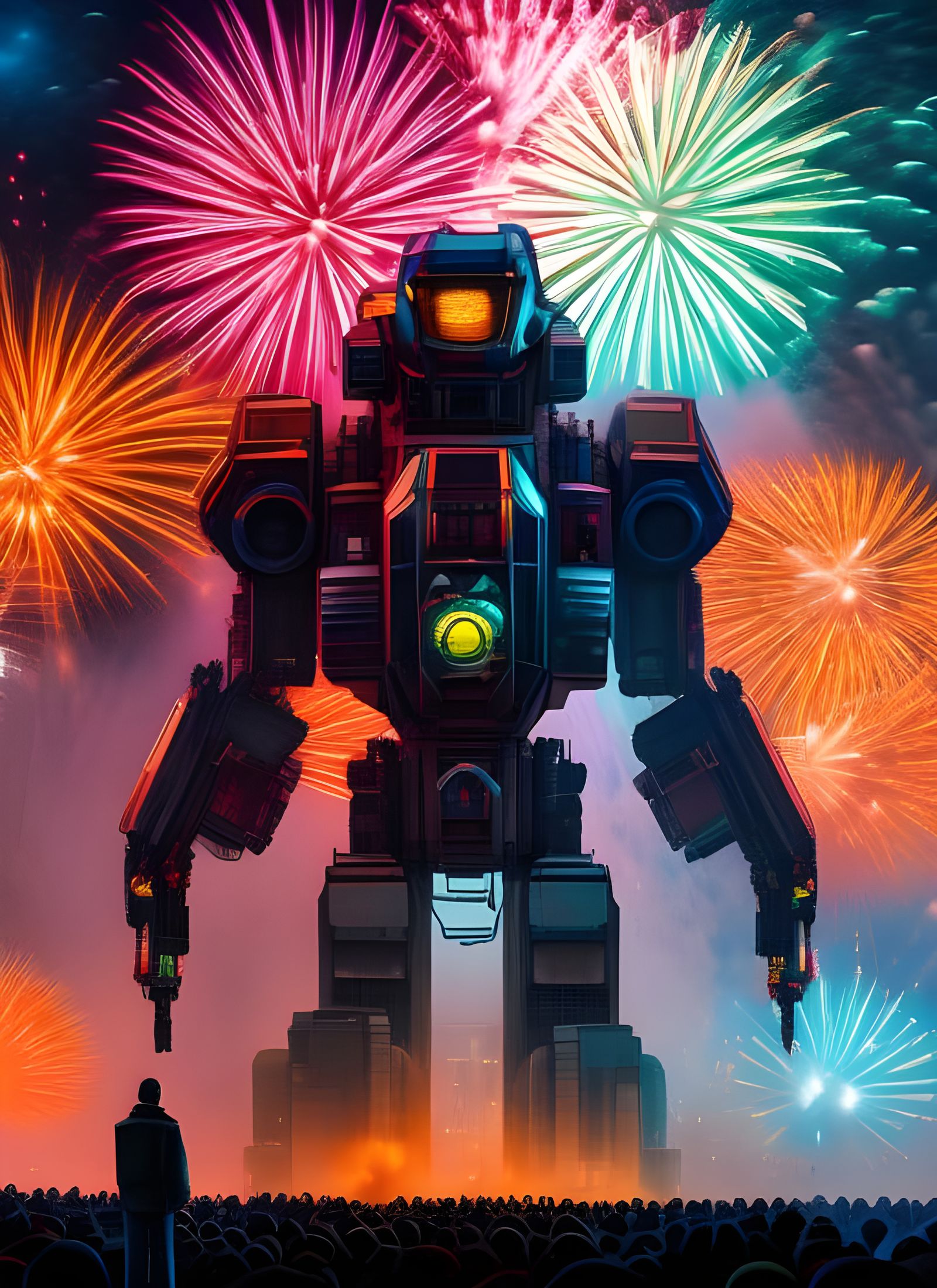 Happy New Mech - AI Generated Artwork - NightCafe Creator