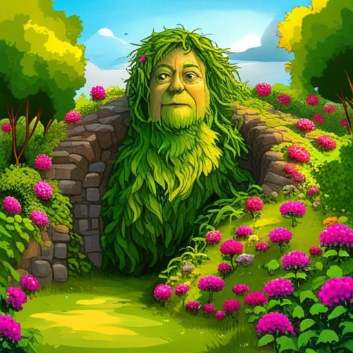Vine Covered Garden Golem - AI Generated Artwork - NightCafe Creator