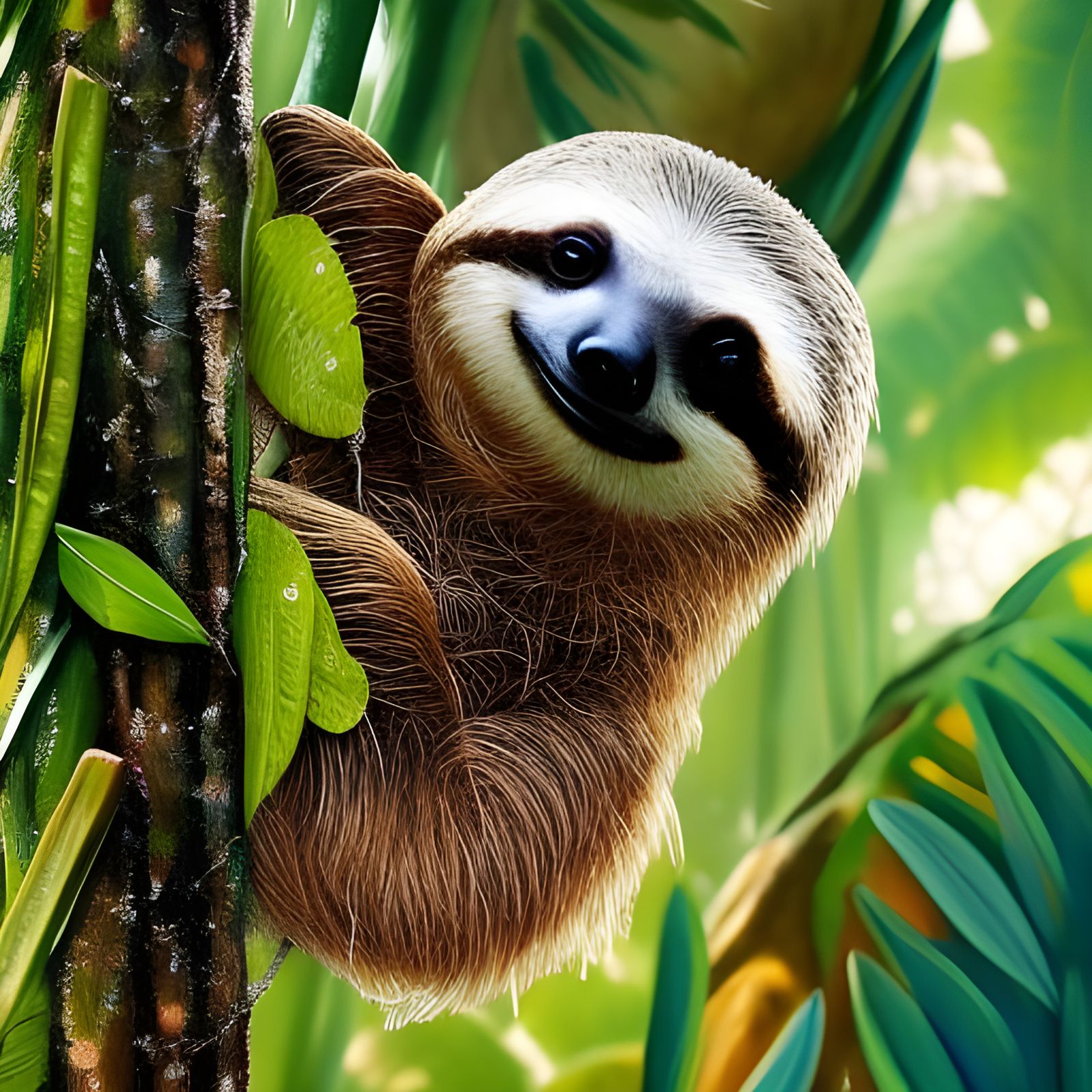 Cute Little Sloth - AI Generated Artwork - NightCafe Creator