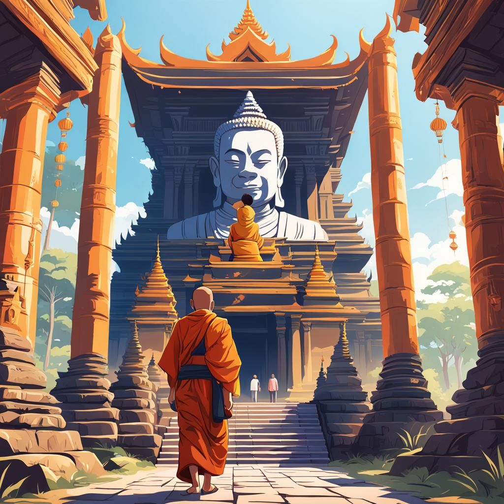 Temple monk - AI Generated Artwork - NightCafe Creator