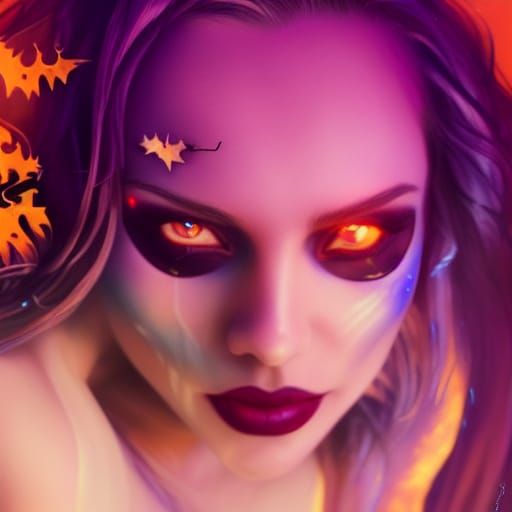 a GORGEOUS witch with long hair in a string swimsuit, flying on a broom ...