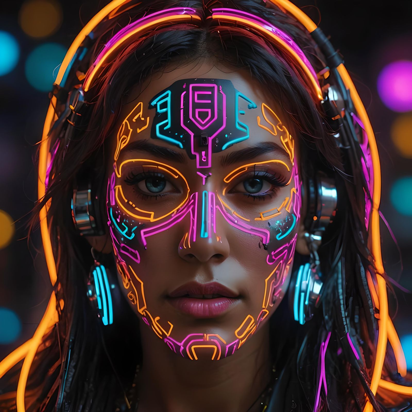 epic neon face - AI Generated Artwork - NightCafe Creator