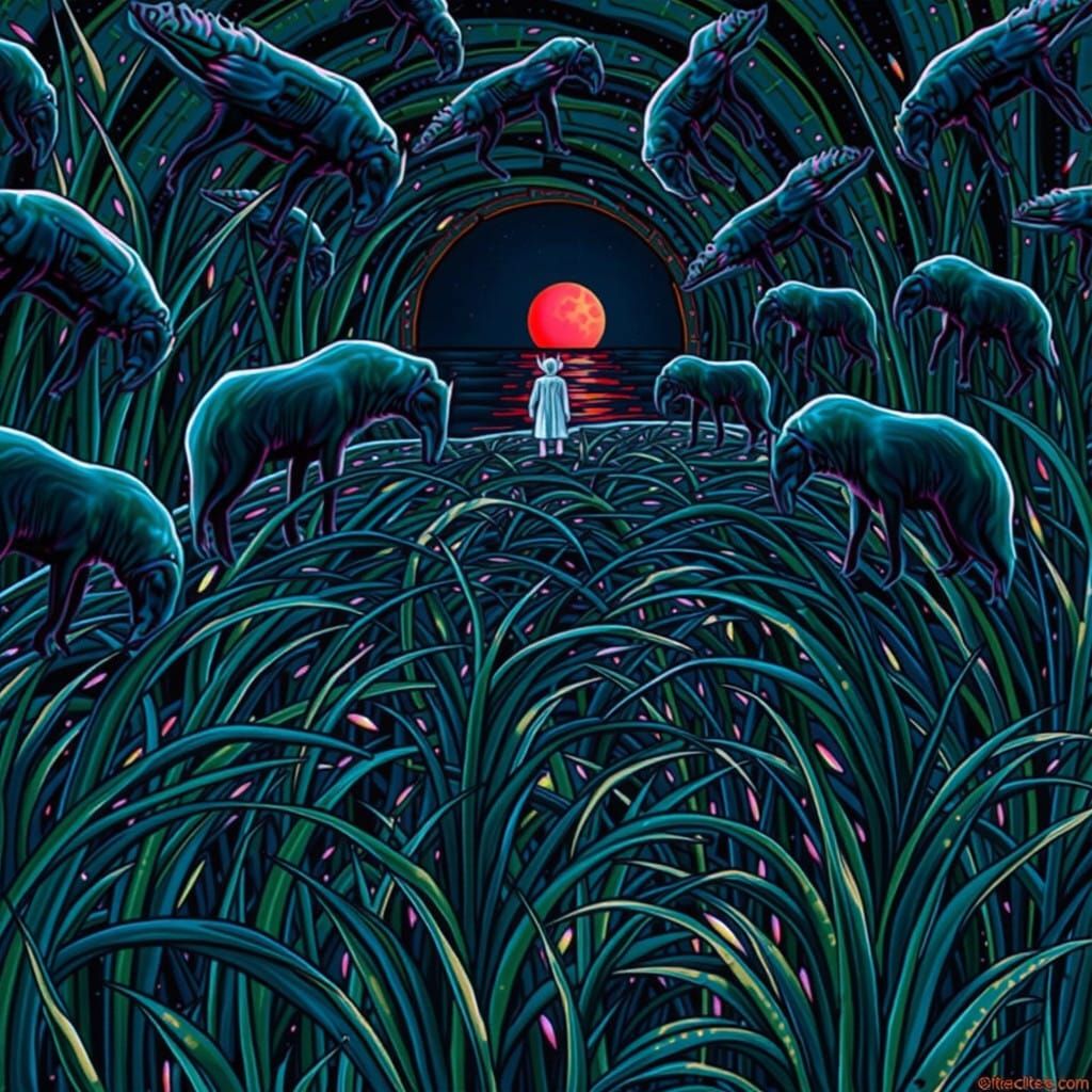 Surreal Land - Otherworldly Sunset in a Glowing Alien Landsc...