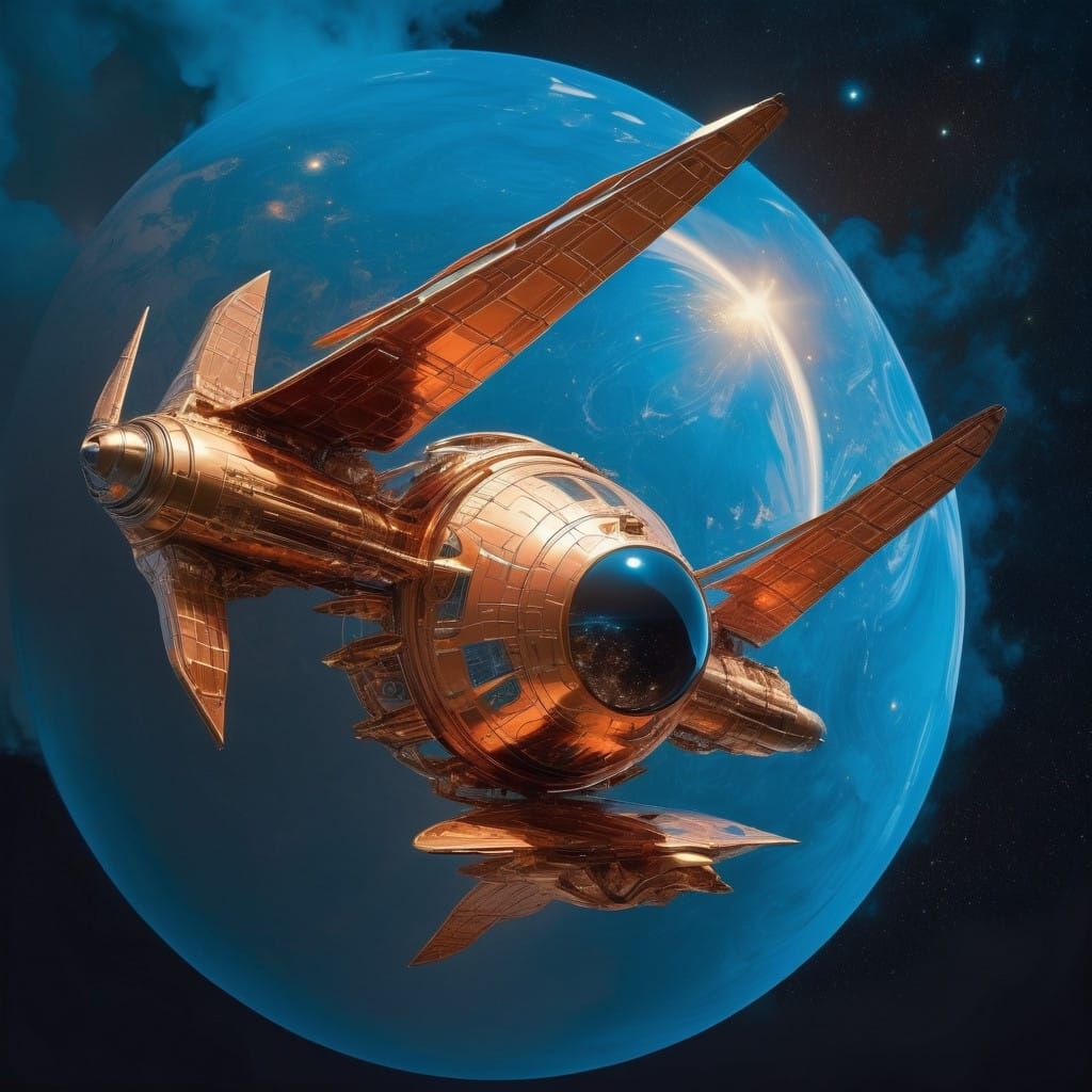 a large spaceship built around a Bussard-collector ramjet. the ...