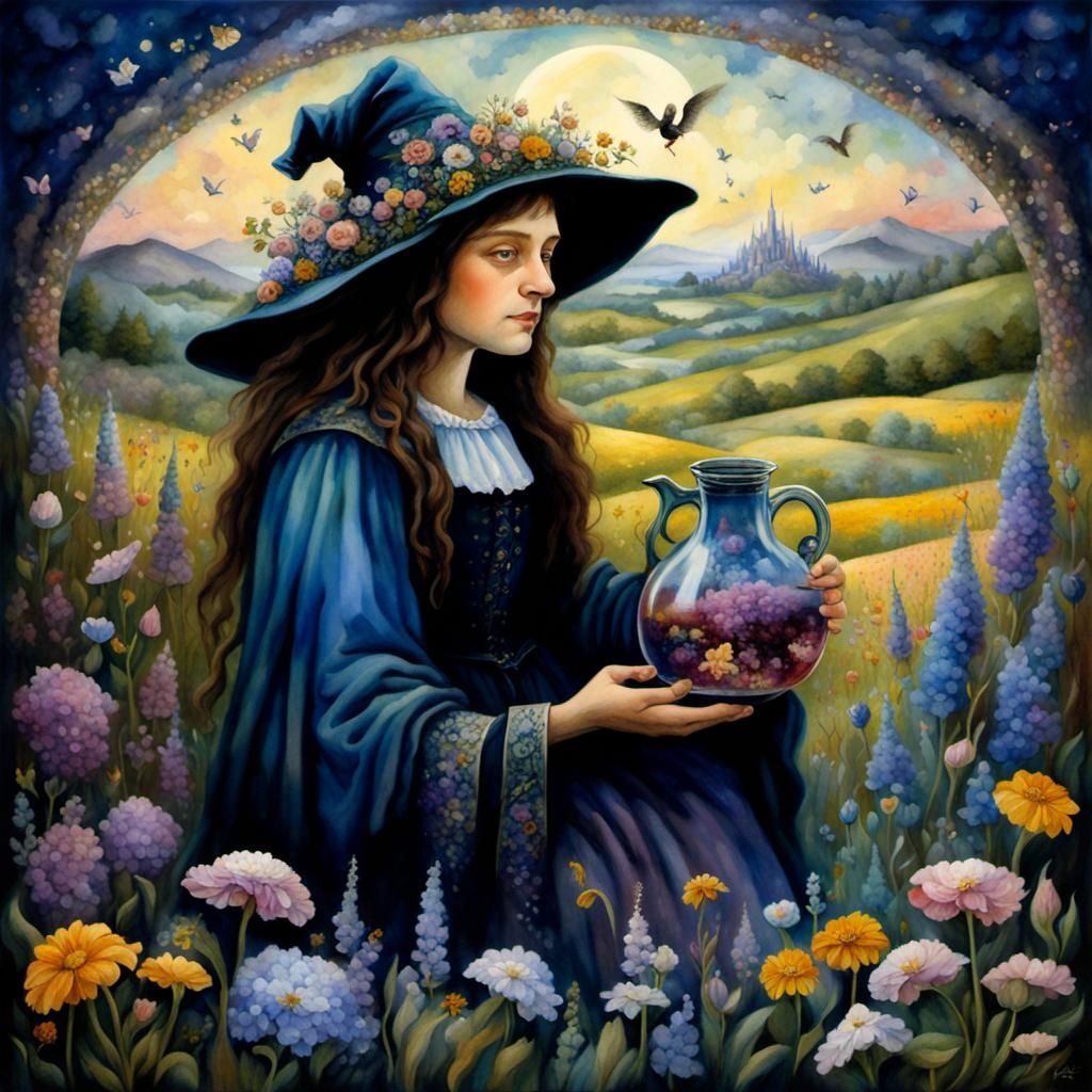 flower witch - AI Generated Artwork - NightCafe Creator