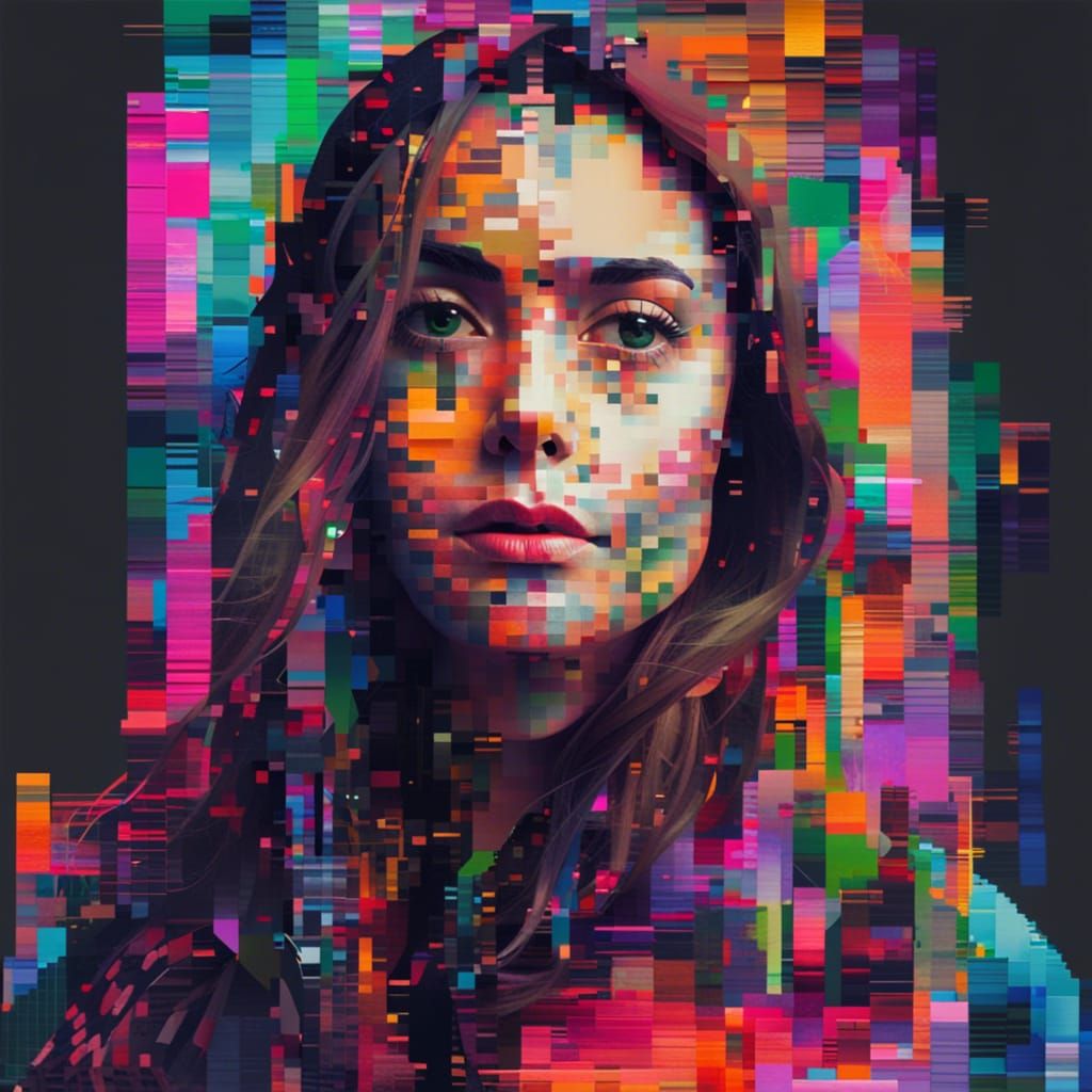 Glitch Portrait - AI Generated Artwork - NightCafe Creator
