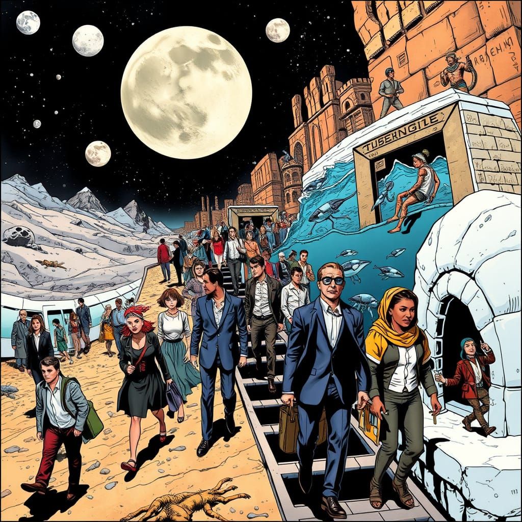 new arrivals - Surreal Futuristic Comic Book Scene Blending ...