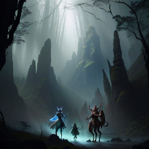 Evil Tiny Elves in a Realm of Ultimate Magical Ene... - AI Art