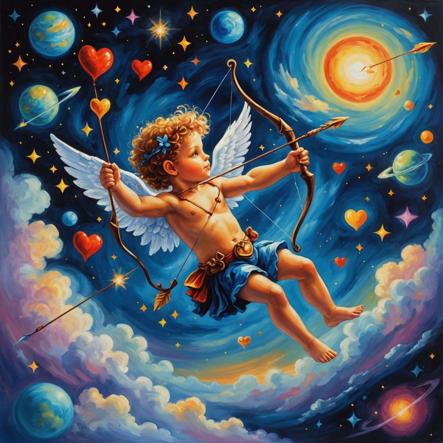A Lovable Cosmic Cupid - AI Generated Artwork - NightCafe Creator