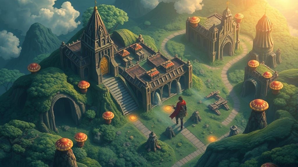 Fantastical Anime JRPG Battle Map with Mysterious ... - AI Art