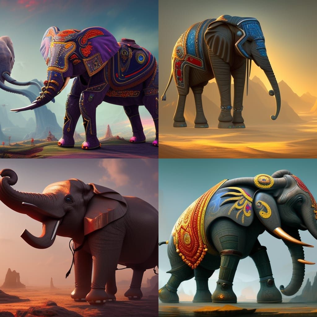 Robotic elephant - AI Generated Artwork - NightCafe Creator