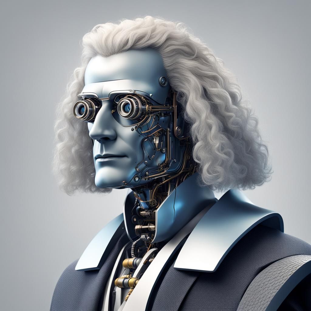 AI chatbot as a robot futuristic robotic isaac newton profile picture ...