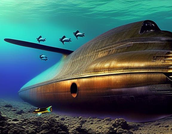 Ghost submarine at bottom of ocean - AI Generated Artwork - NightCafe ...