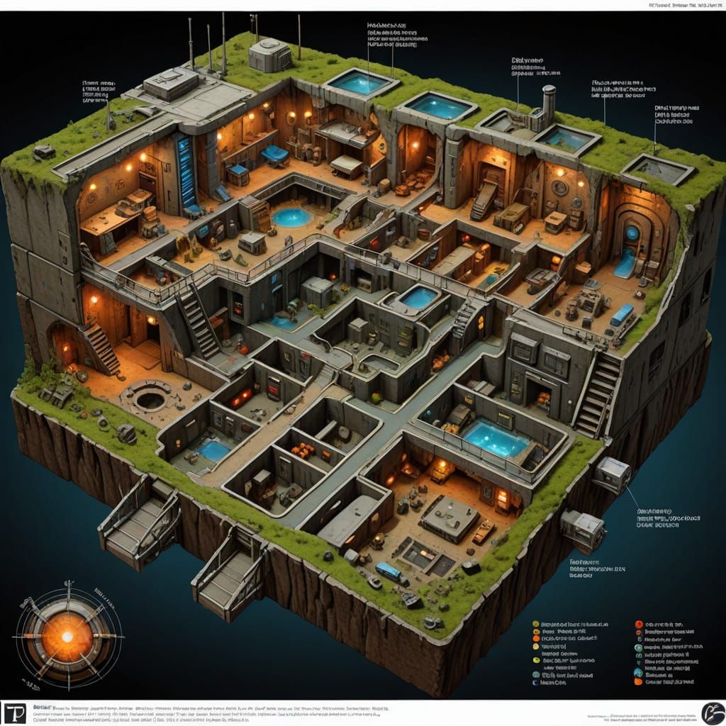 map of an underground bunker city Cantwell, Woodroffe, Kozyndan ...