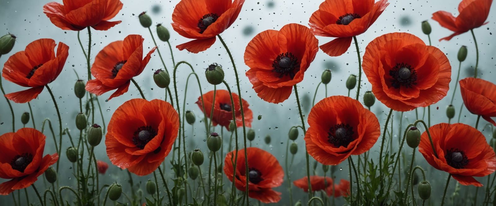 Vibrant Blood Red Poppies Dance in a Whirlwind of ... - AI Art