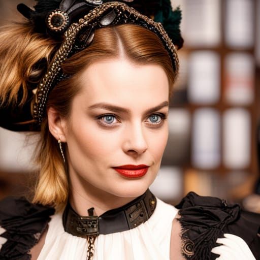 margot robbie in steampunk - AI Generated Artwork - NightCafe Creator