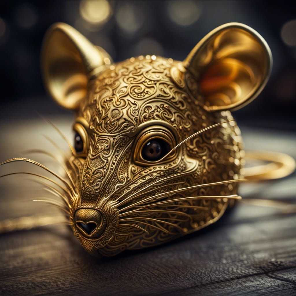 Golden rat mask 2 - AI Generated Artwork - NightCafe Creator