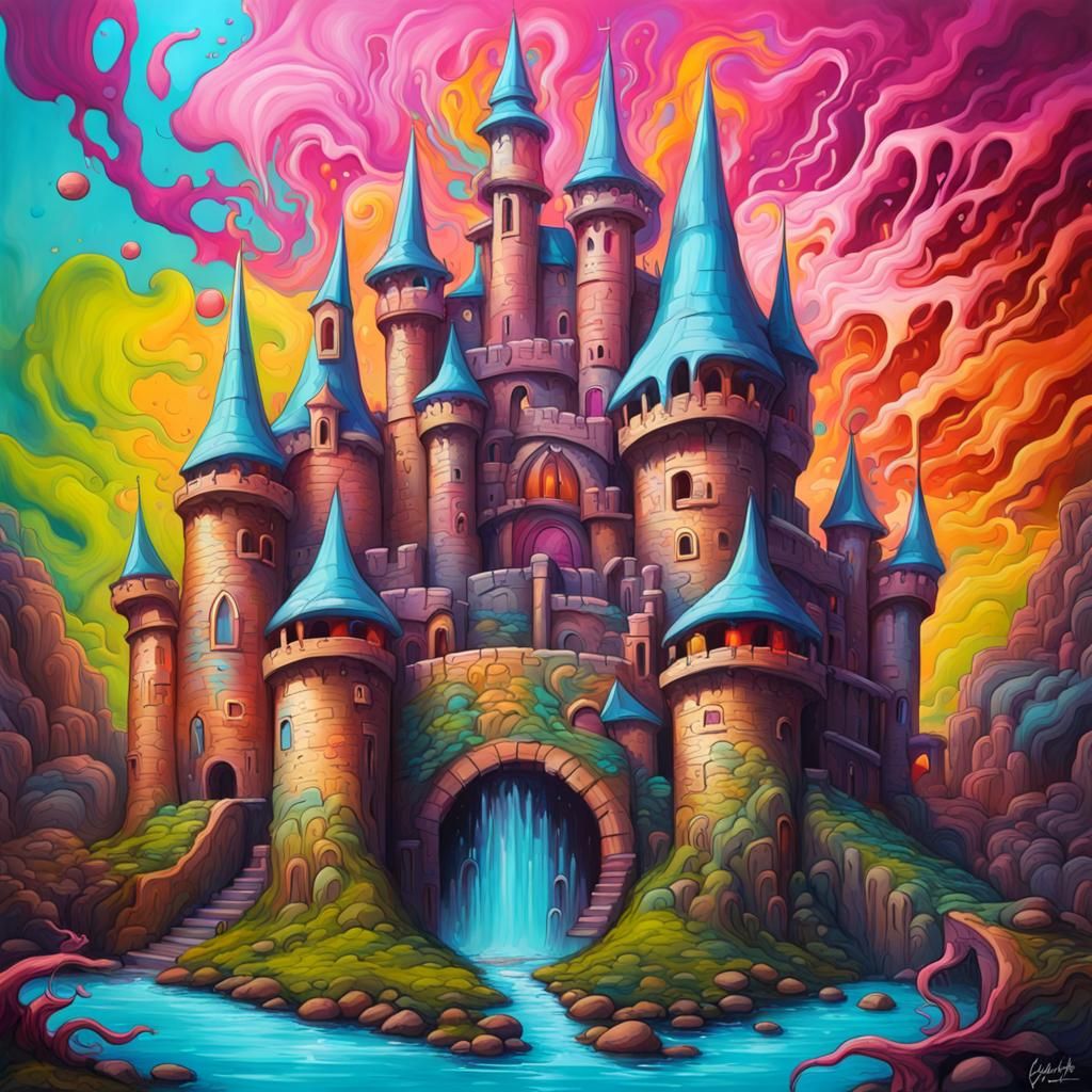 Psychedelic fantasy castle - AI Generated Artwork - NightCafe Creator