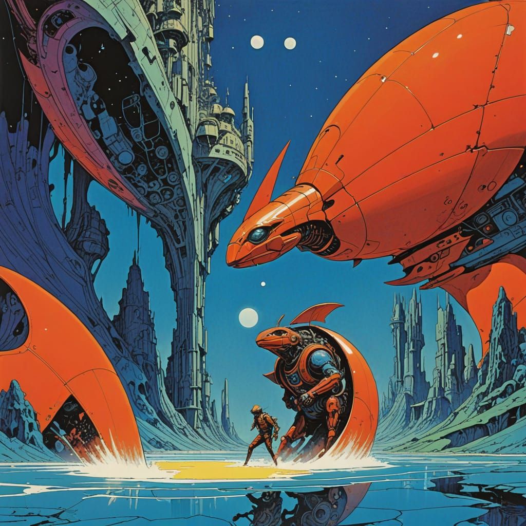 Ethereal Cosmic Landscape in Sci-Fi Comic Book Sty... - AI Art