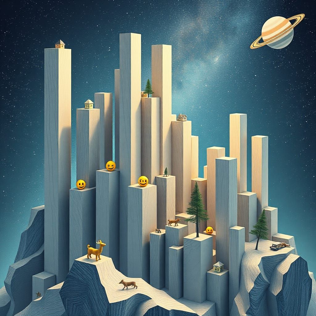 A surreal bar chart, though geometrically perfect, that doesn't even ...