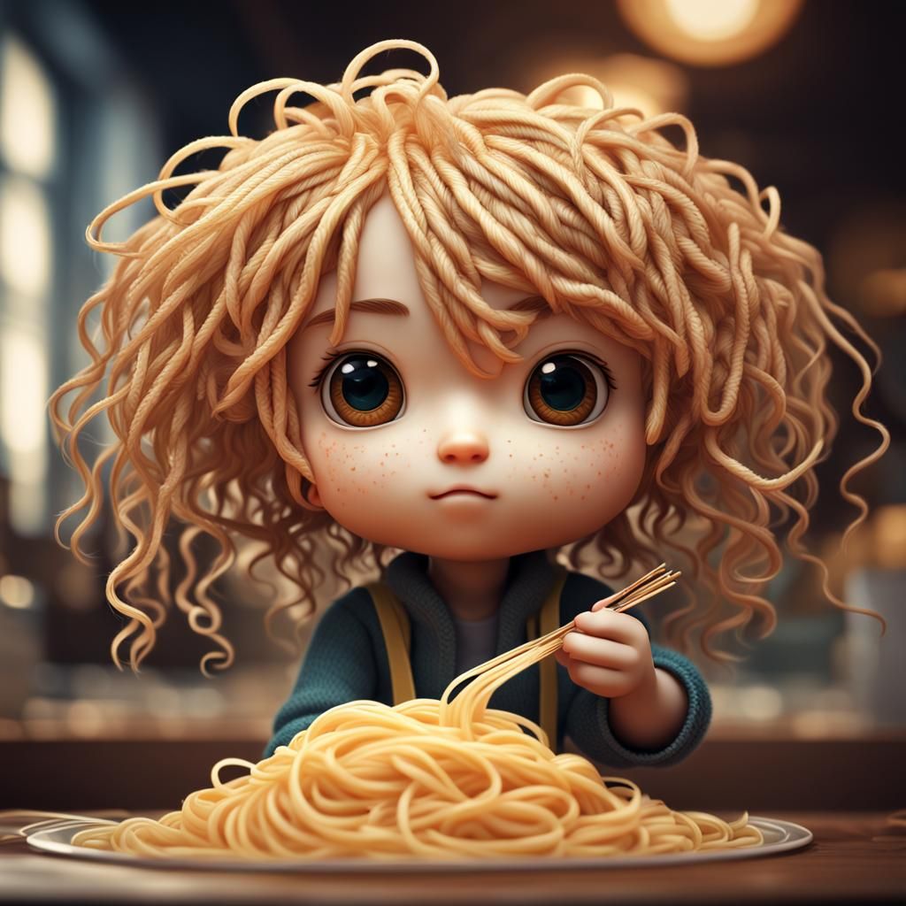 spaghetti hair - AI Generated Artwork - NightCafe Creator