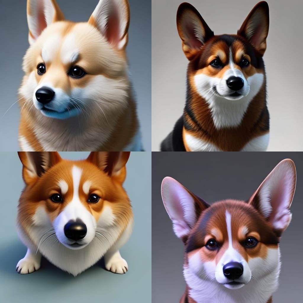 Highly Detailed Cute corgi. Art, Concept Art, Hyperrealism,, Trending ...