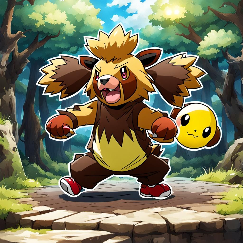Bidoof Breakdance with Pokémon Friends - AI Art