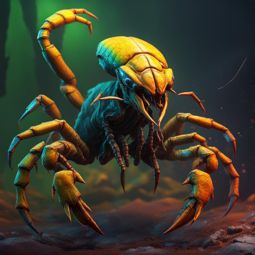 Scorpion monster 80k resolution, Greg Rutkowski, Conrad Roset, Ilya ...