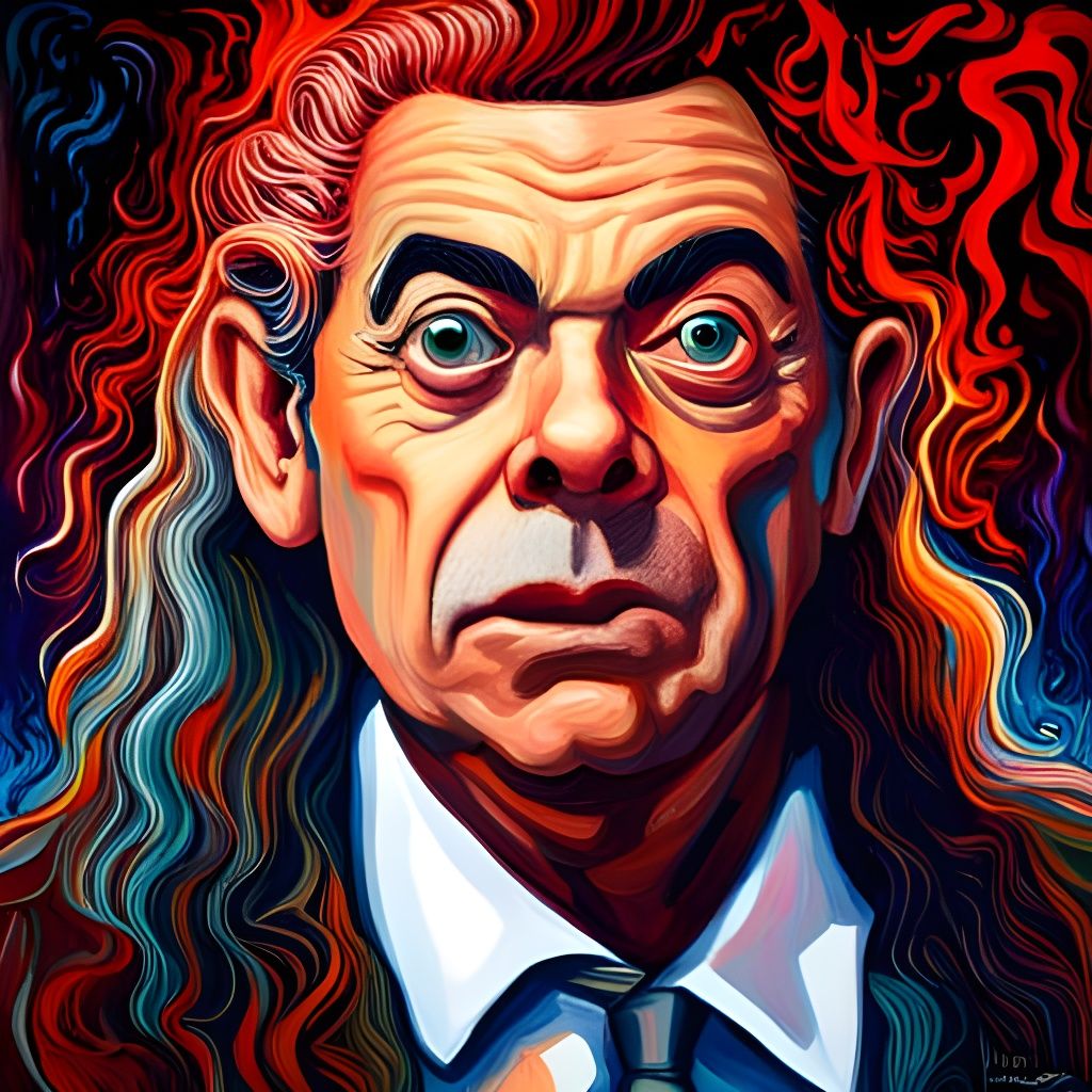 Stoned psychedelic Mr. Bean + Gandalf outright insane scary hybrid ...