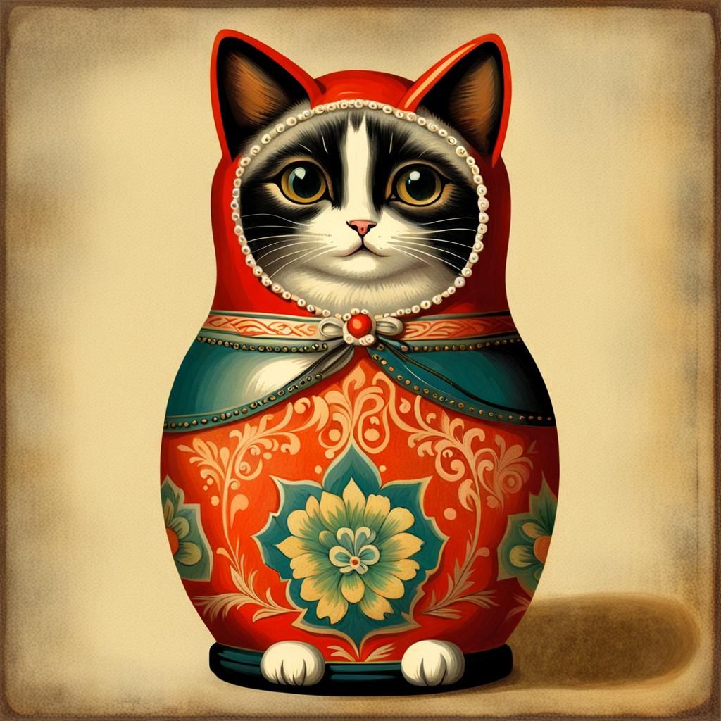 Matryoshka Cat Doll - AI Generated Artwork - NightCafe Creator
