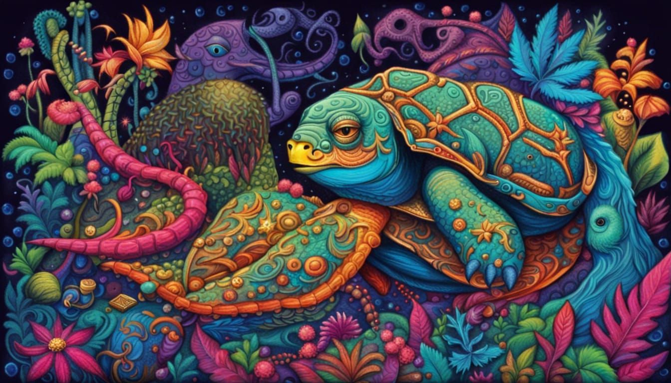 Magic Turtle Island - AI Generated Artwork - NightCafe Creator