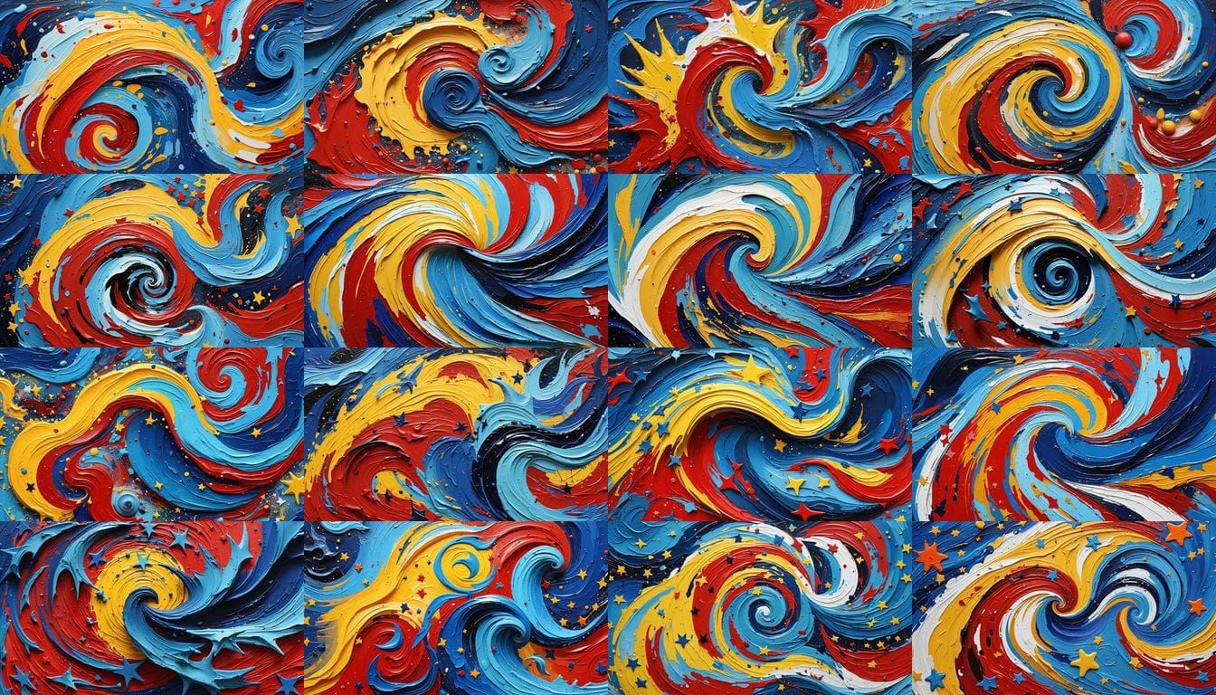 Deep Painterly - Vibrant Cosmic Maelstrom in Expressive Impa...