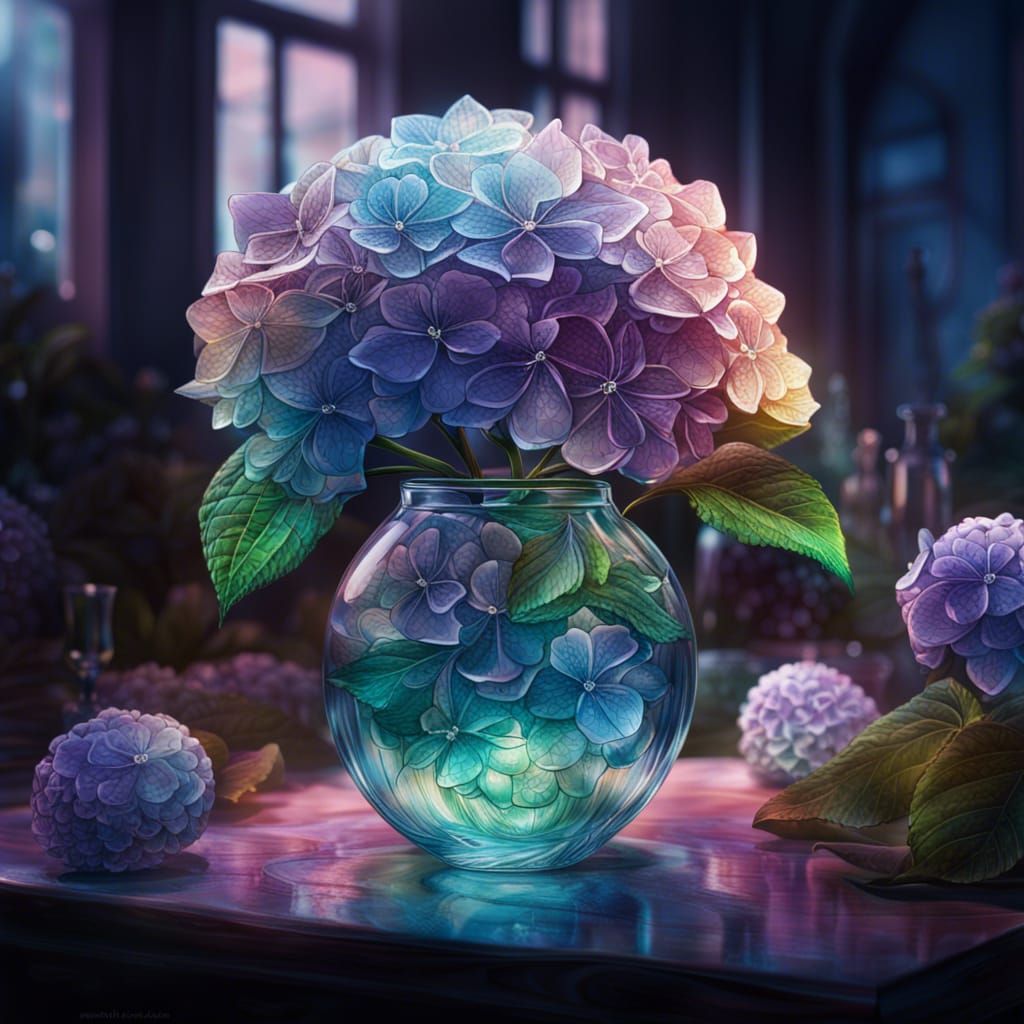Hydrangea - AI Generated Artwork - NightCafe Creator