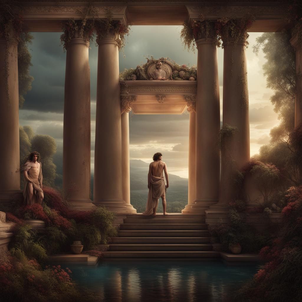 Antinous and Dionysus - AI Generated Artwork - NightCafe Creator