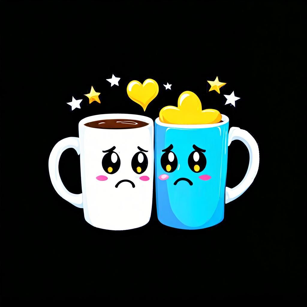 Two sad mugs - AI Generated Artwork - NightCafe Creator