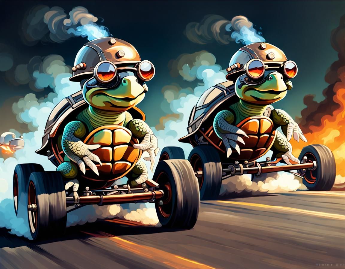 High speed thrills on a race track 🐢💨🏁 - AI Generated Artwork ...