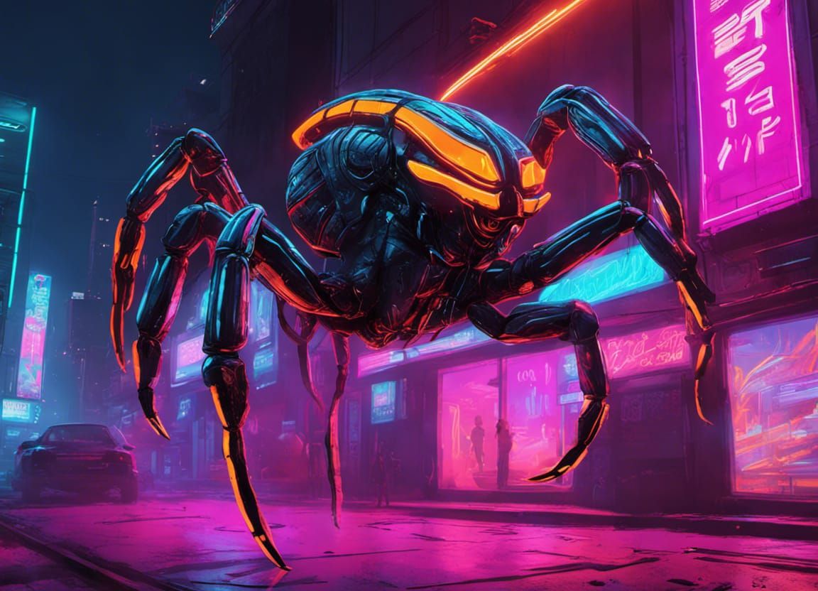 Neon Spider - AI Generated Artwork - NightCafe Creator