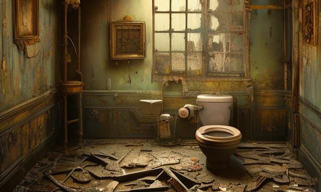 Dilapidated Washroom - AI Generated Artwork - NightCafe Creator