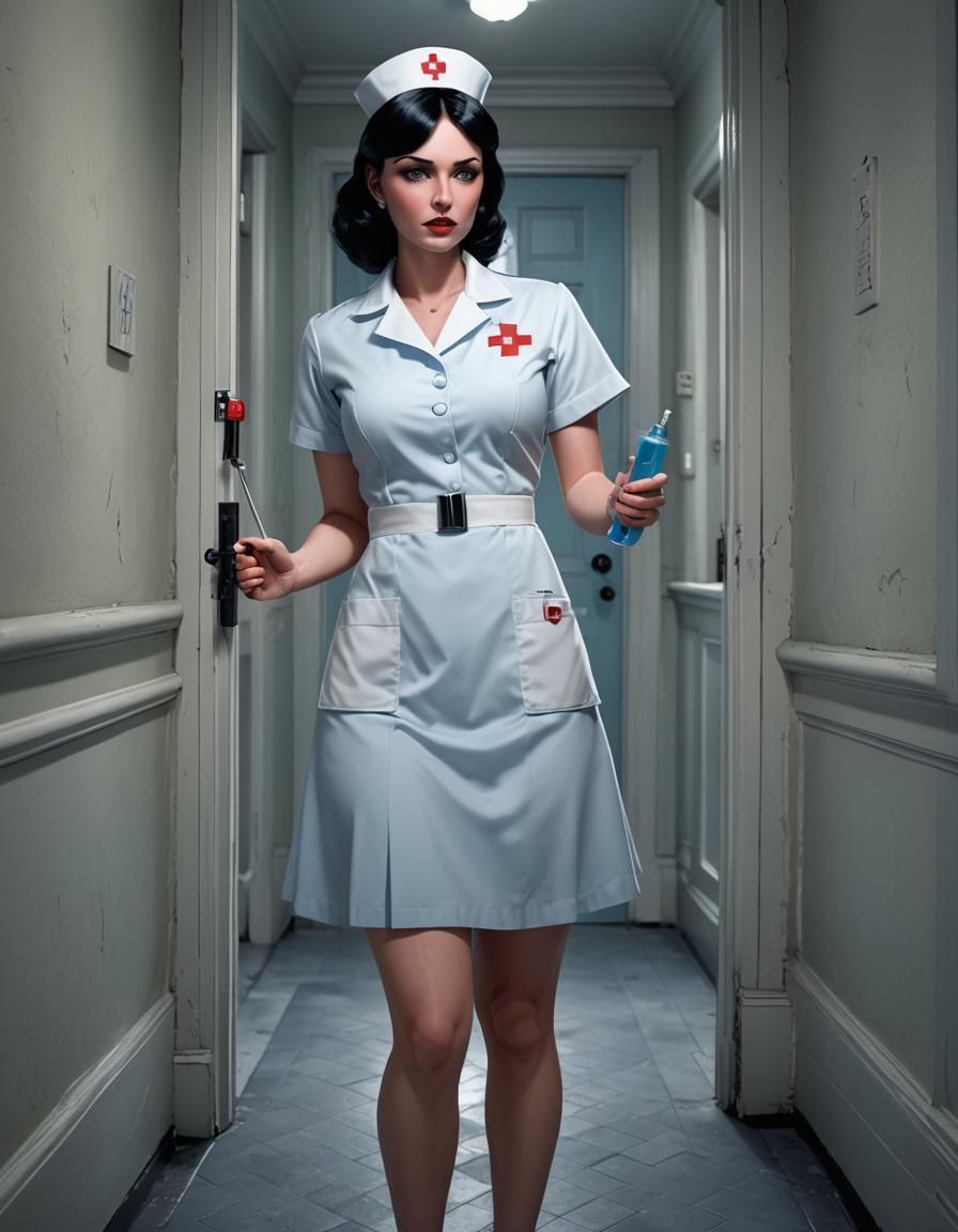 "Night Nurse In The Asylum" : CGI Character.01 - AI Generated Artwork ...
