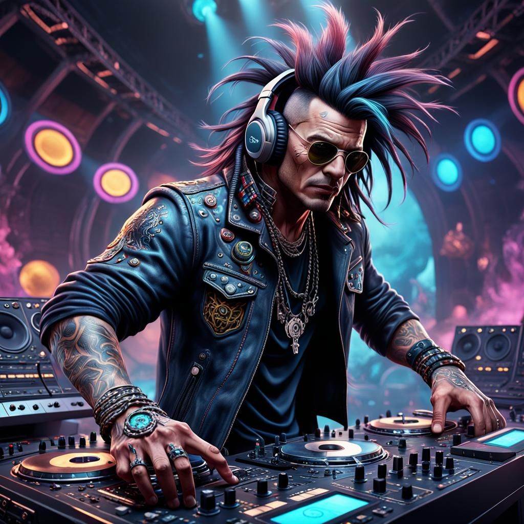 Male rocker DJ - AI Generated Artwork - NightCafe Creator