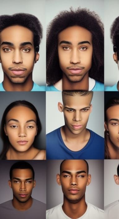 4 people but one face, beautiful stunning glorious handsome portrait ...