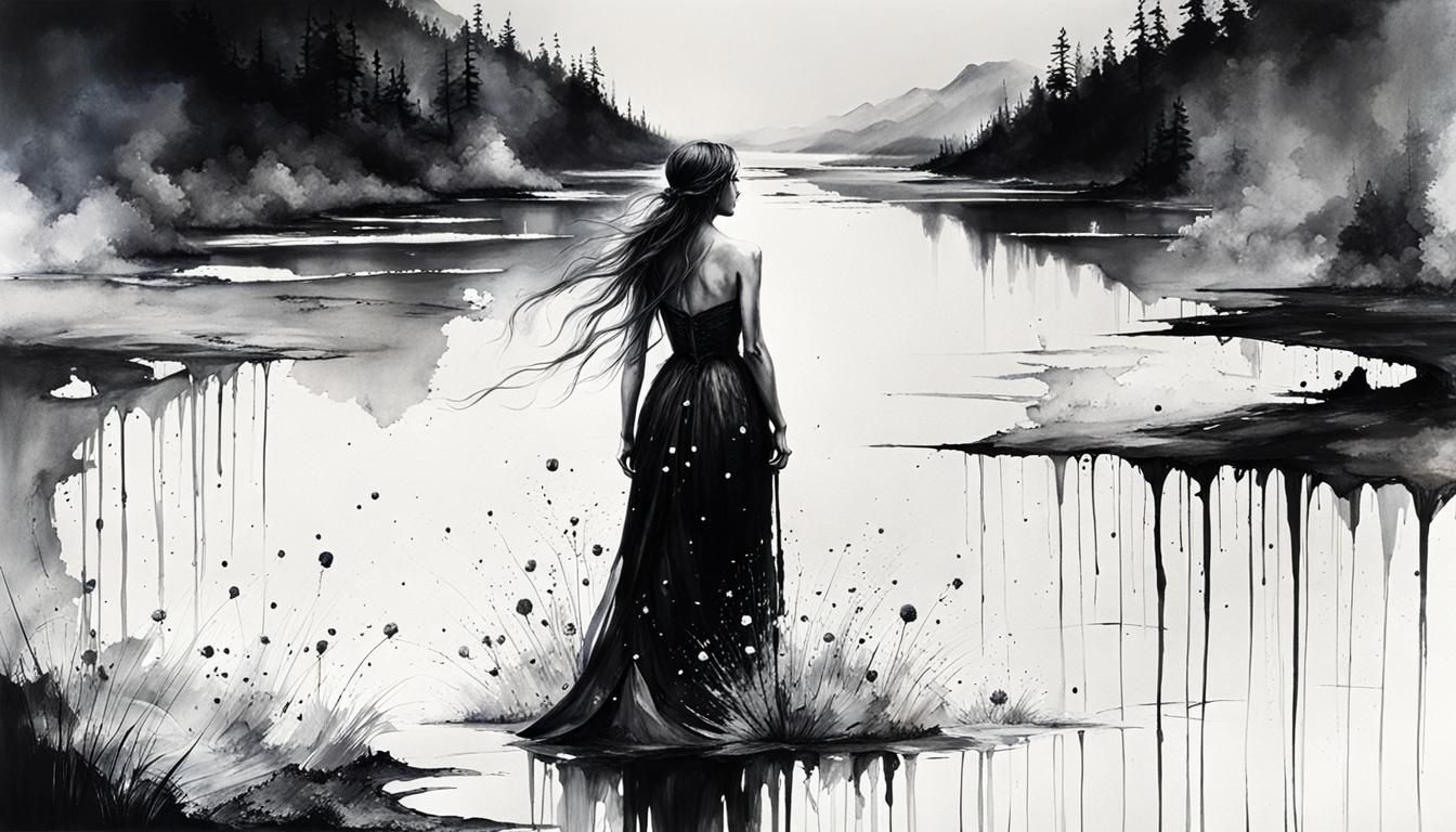 Reflections like ink in the water - AI Generated Artwork - NightCafe ...