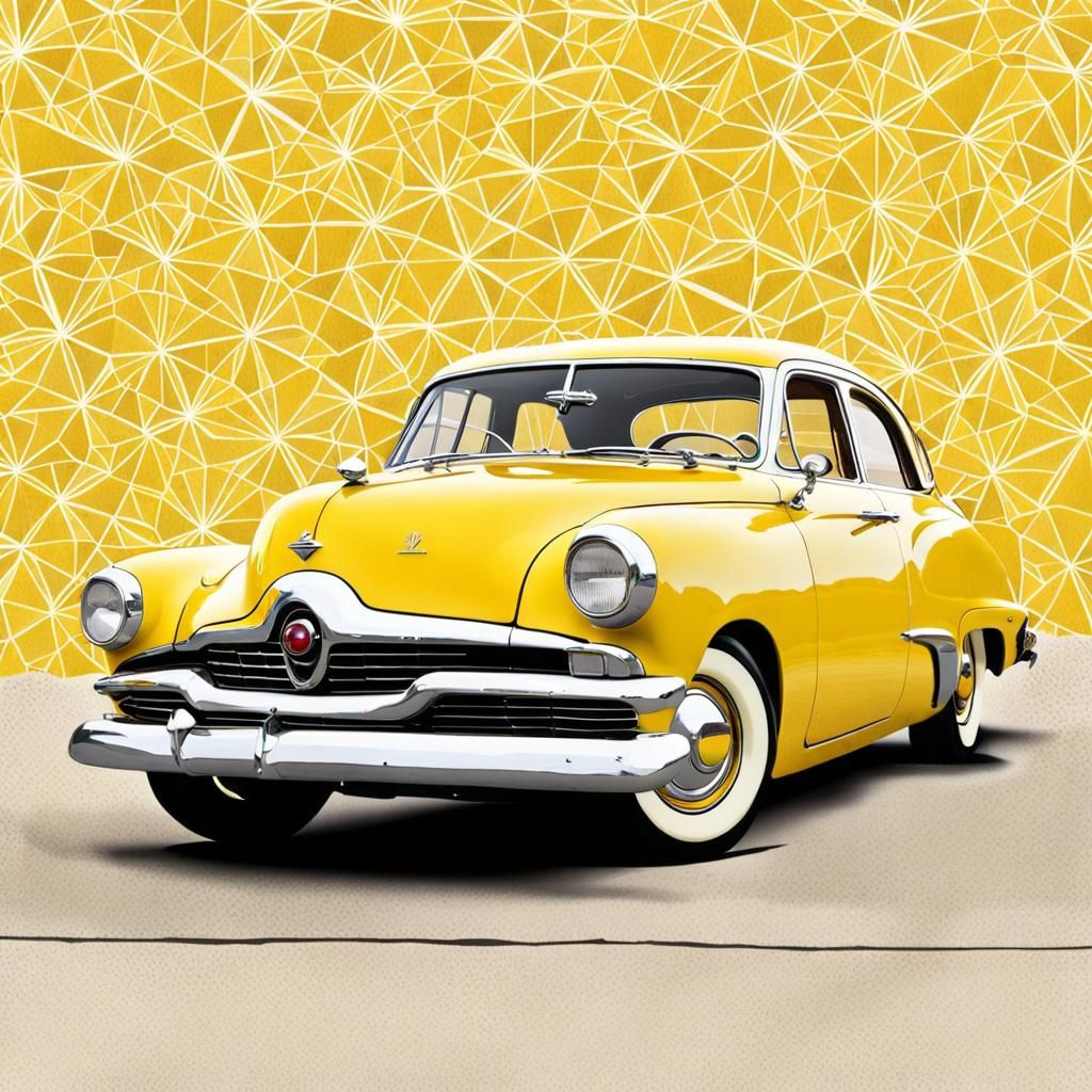 1951 Studebaker Champion. Mid-century modern background