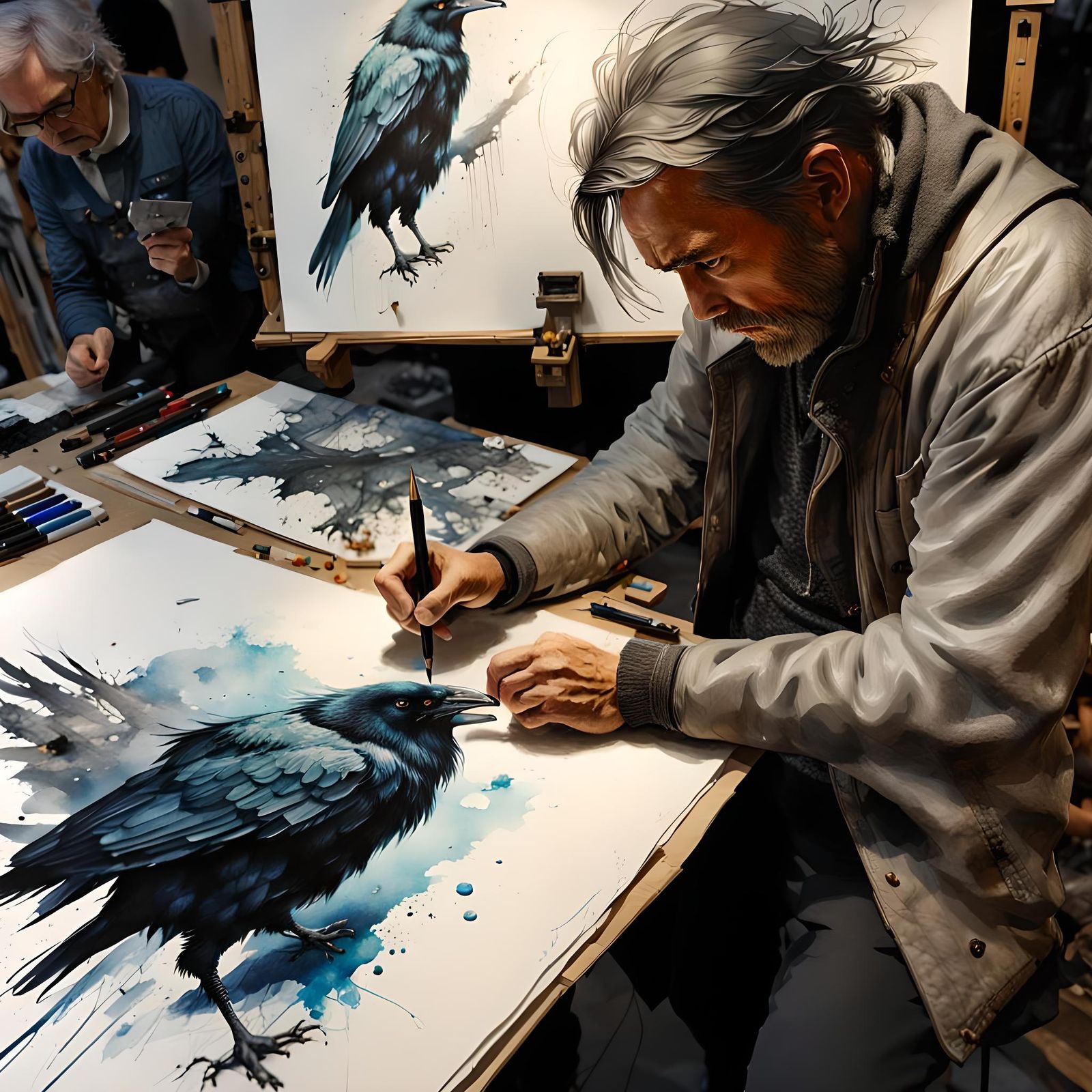 Ink raven - AI Generated Artwork - NightCafe Creator